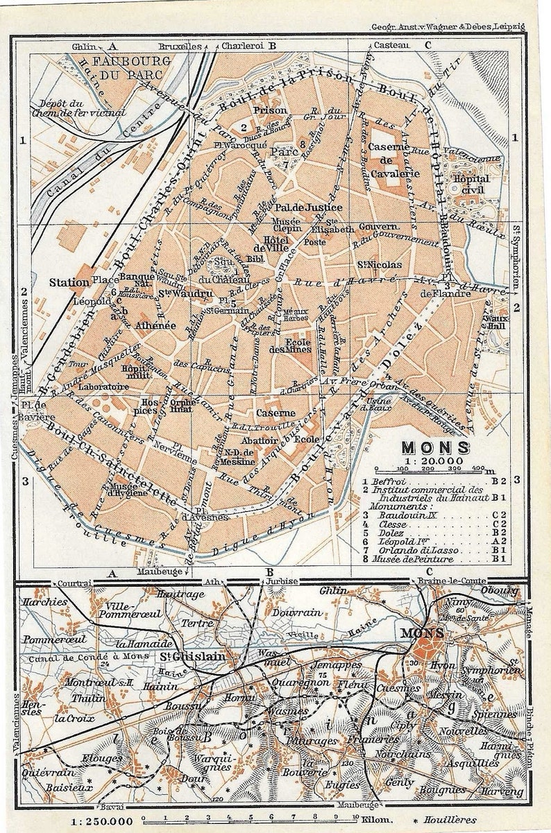 Vintage Travel Guide Print MONS BELGIUM From 1910 - Etsy