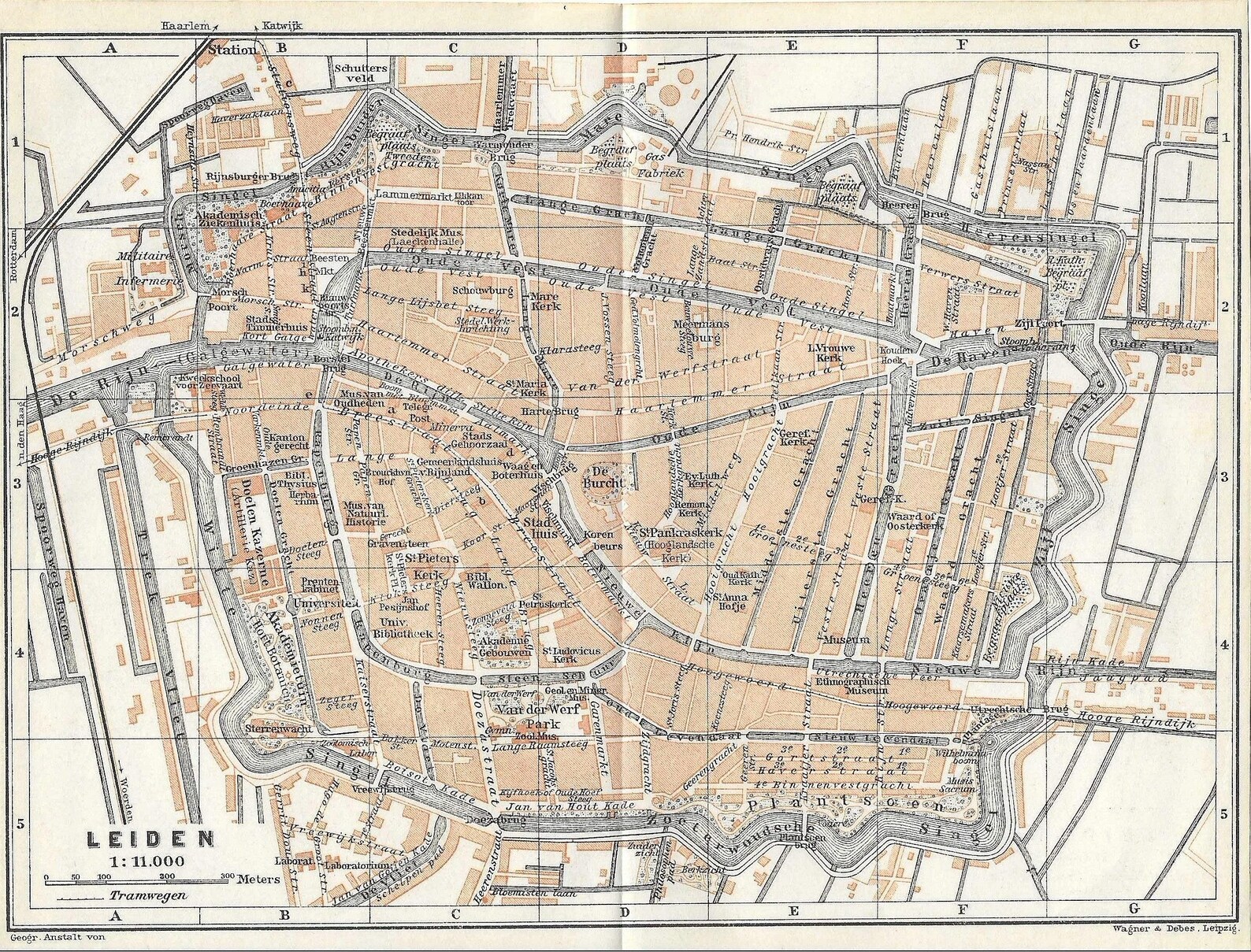 Vintage Travel Guide Print Leiden Netherlands City Map From 1910 - Etsy