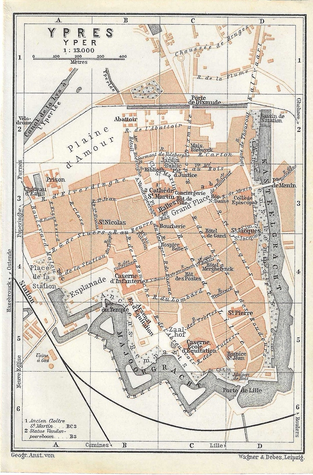 Vintage Travel Guide Print YPRES BELGIUM From 1910 - Etsy