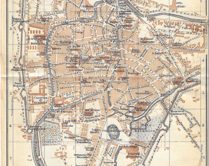 Vintage Travel Guide Print PADOVA ITALY City Map From 1907 - Etsy