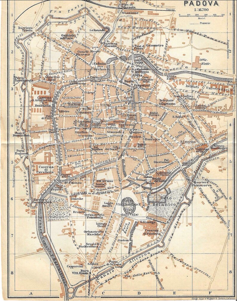 Vintage Travel Guide Print PADOVA ITALY City Map From 1907 - Etsy