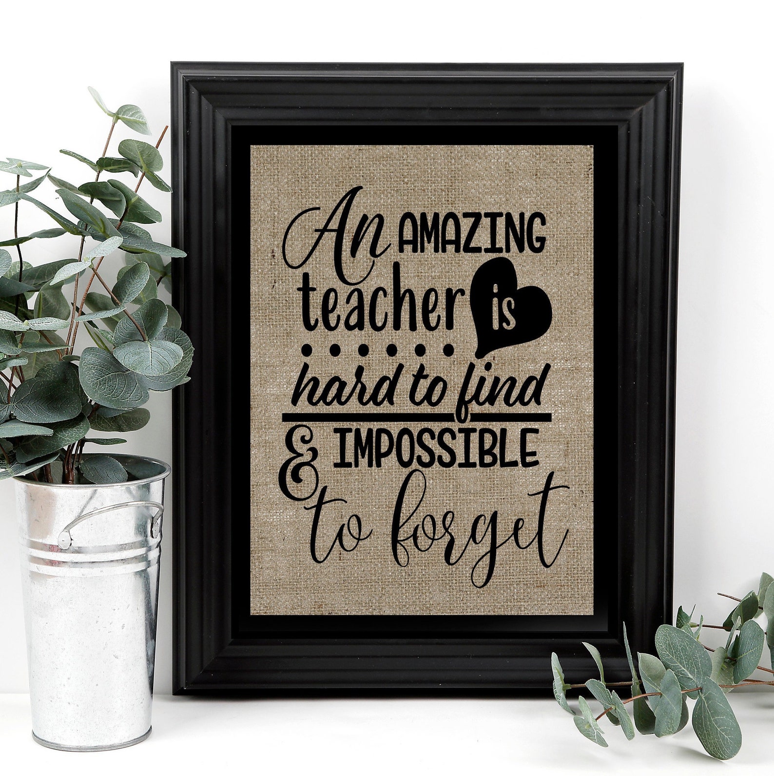 Teacher Gift, Personalized Teacher Gift, Teacher Art Print, Burlap ...