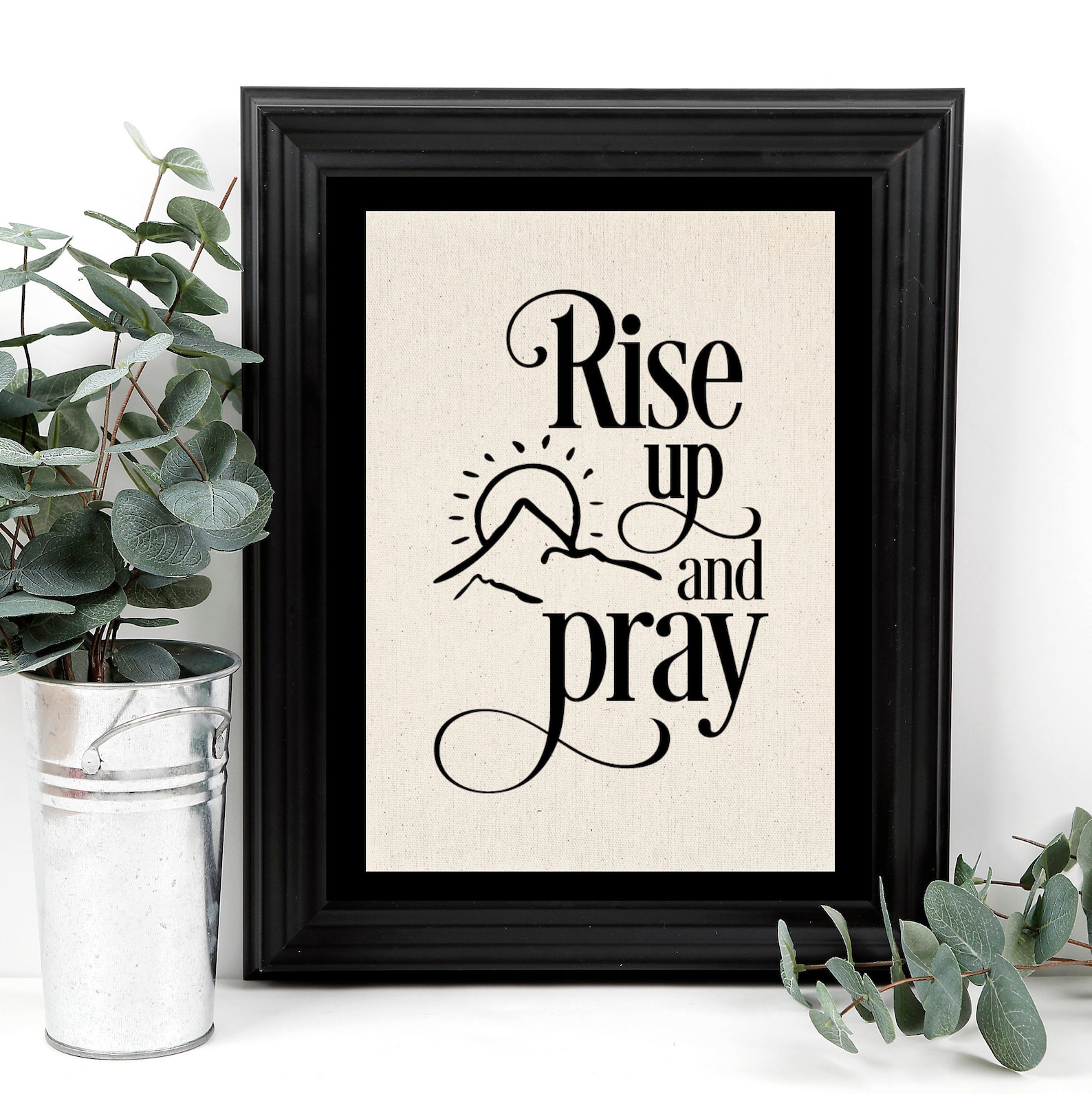 Rise up and Pray Burlap Print Luke 22:46 Bible Scripture - Etsy