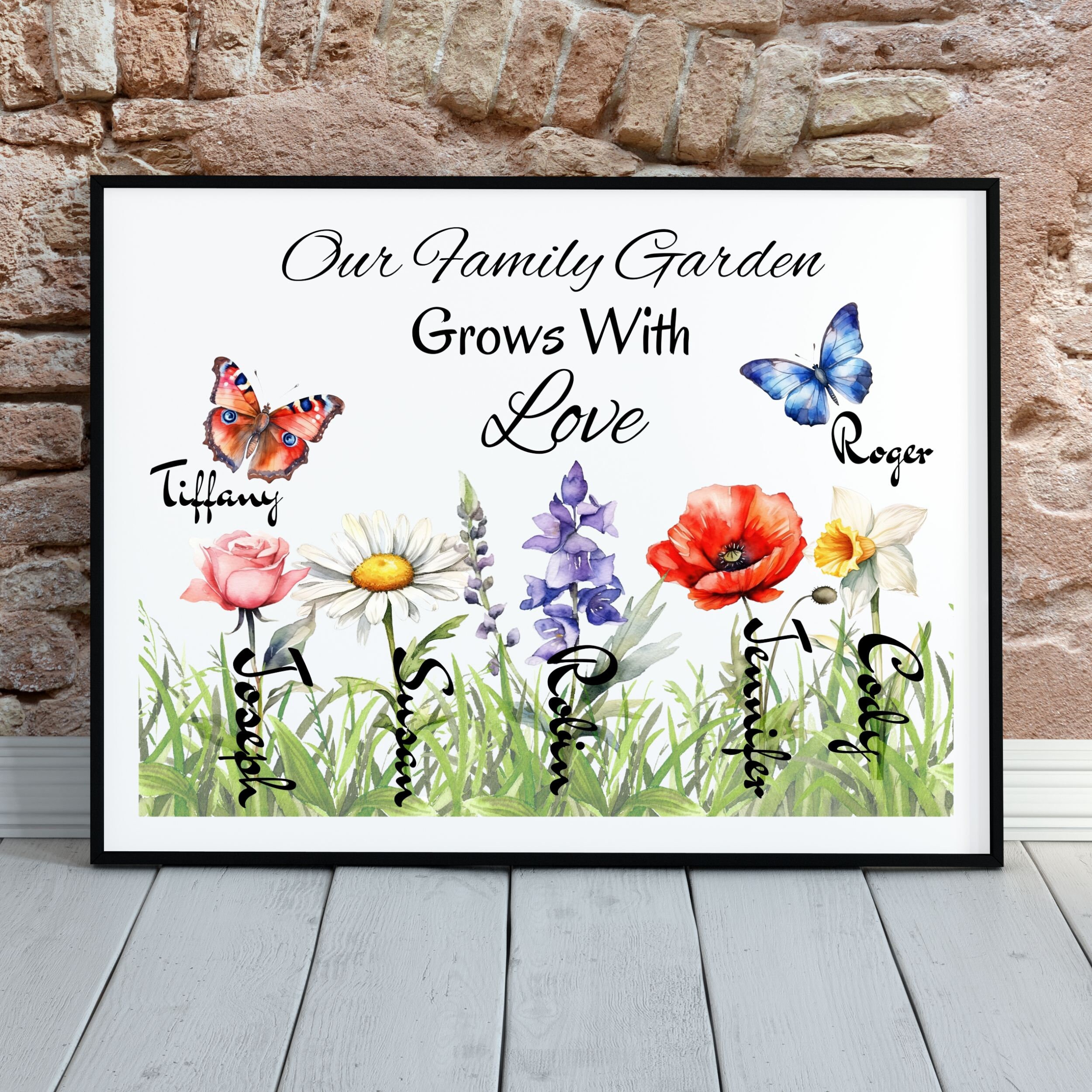 Custom Birth Flower Bouquet, Personalize Your Family Sign With Grandma ...
