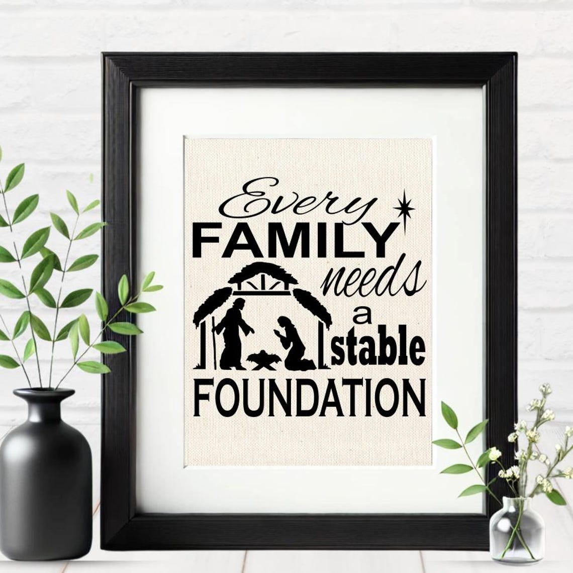 Nativity Burlap Print, "stable Foundation" Family Sign - Etsy