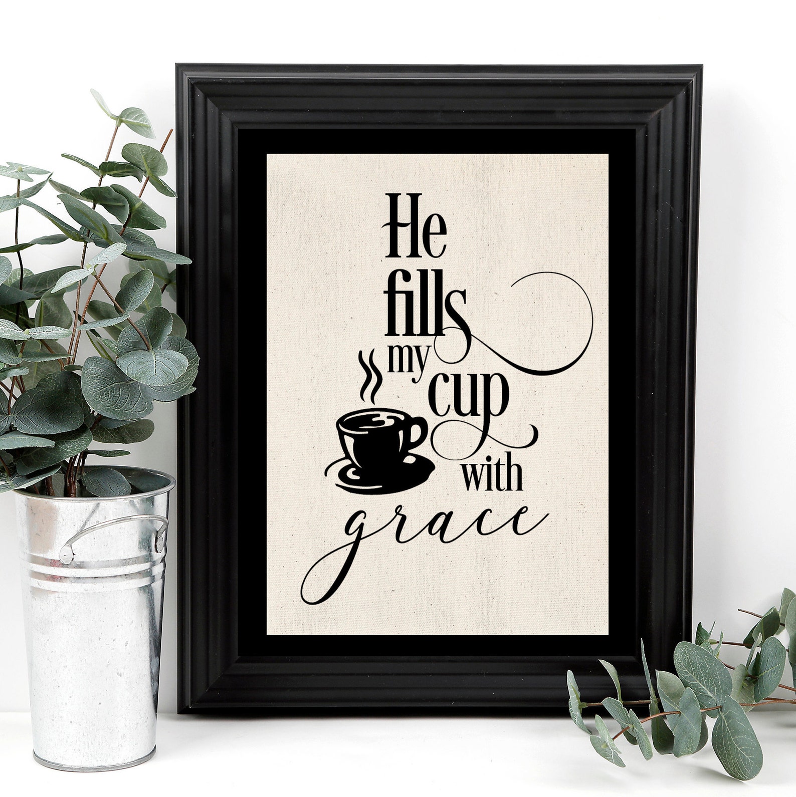 He Fills My Cup With Grace Coffee Lovers Gift Christian - Etsy
