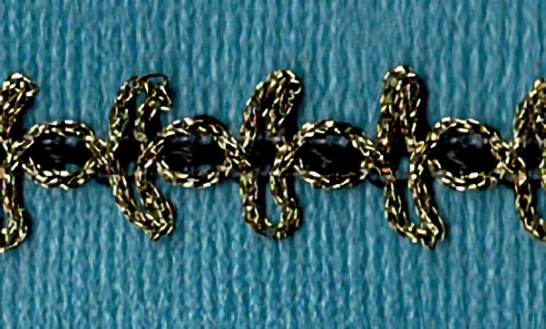 5 Yards 1/2" Gold Double Loops Trim With Black Ribbon 46767B - Etsy