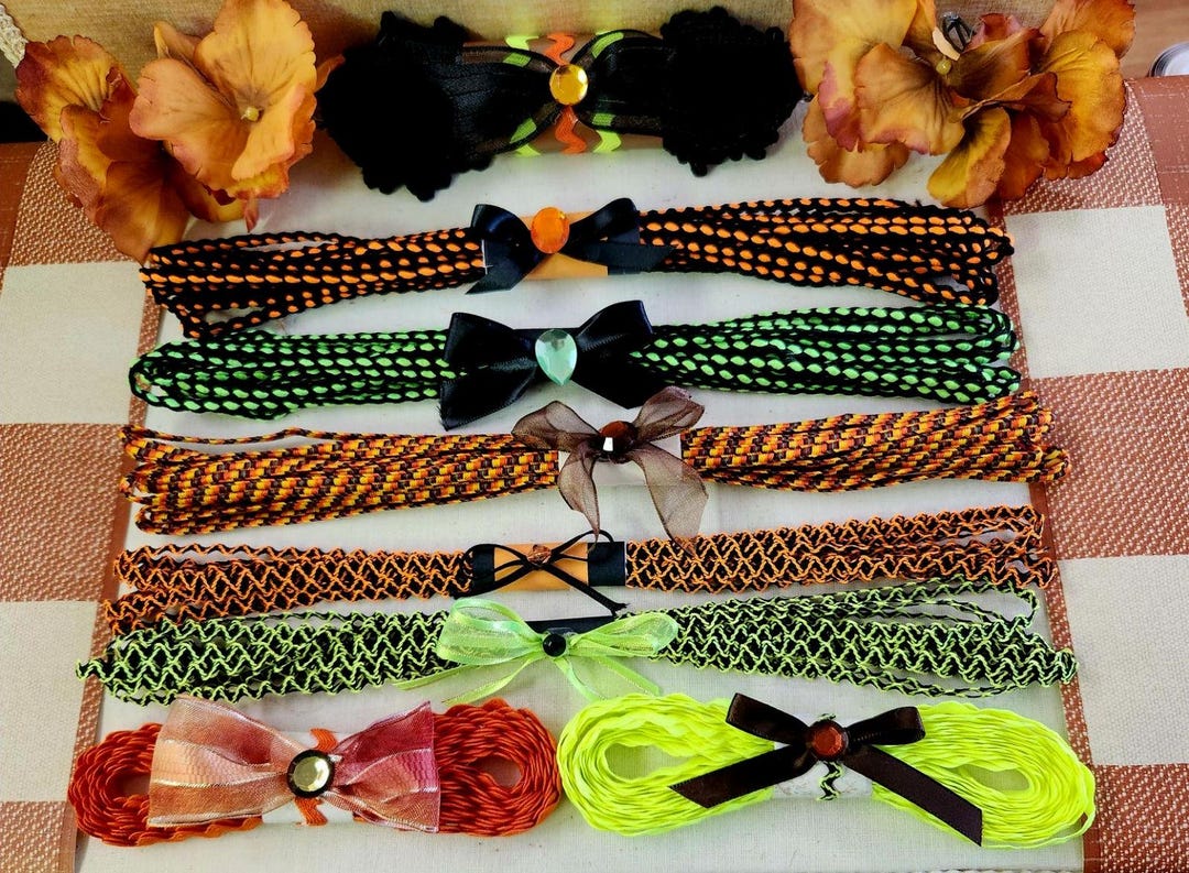 Seven Different 5 Yard Trims in Fall and Halloween Colors. 35 Yards ...