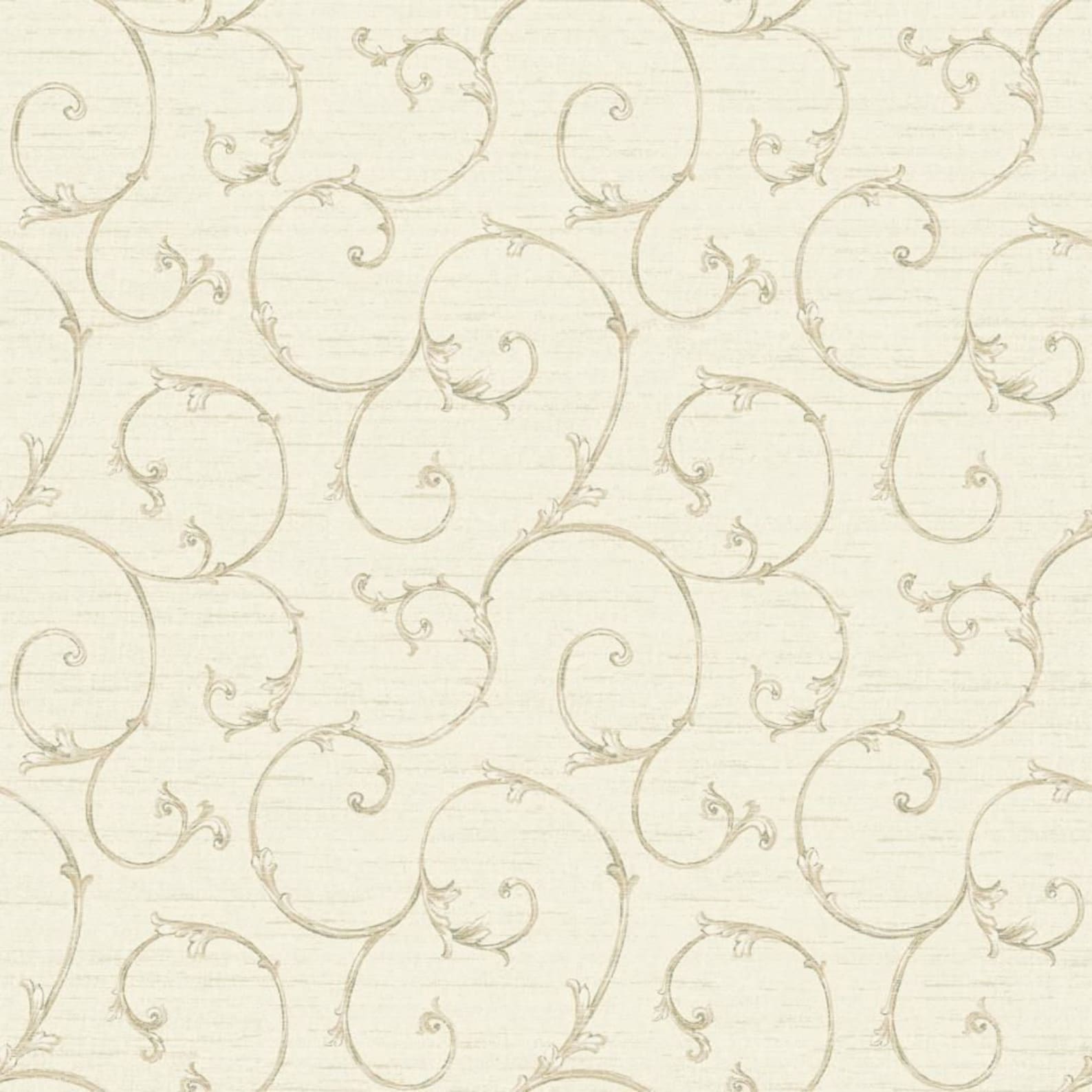 Nantucket Small Decorative Scroll Wallpaper in Parchment by York NK2149 ...