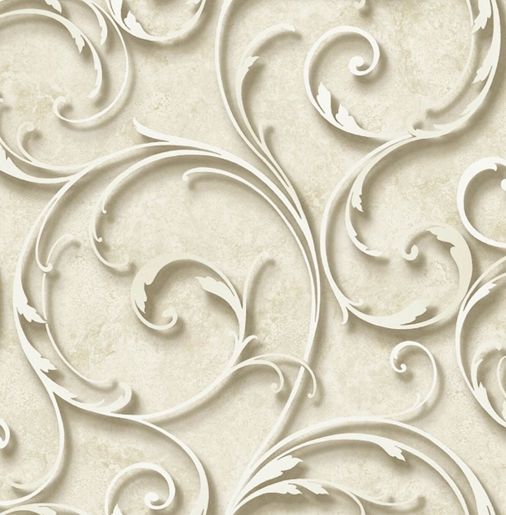 3D Classical Scroll Wallpaper by Wallquest DS60805 - Etsy
