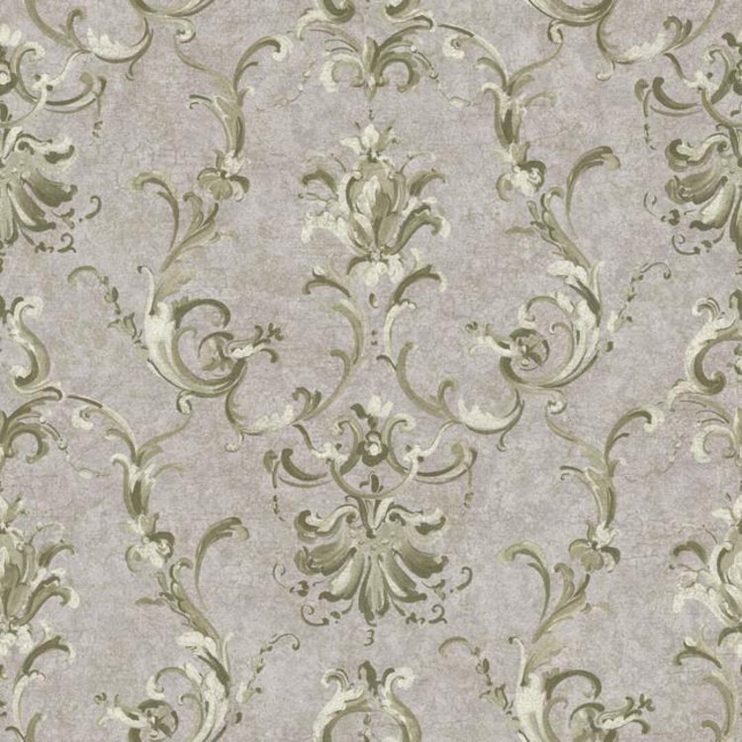 York Baton Rouge Painterly Ornamental Damask Wallpaper NV6028 - Etsy