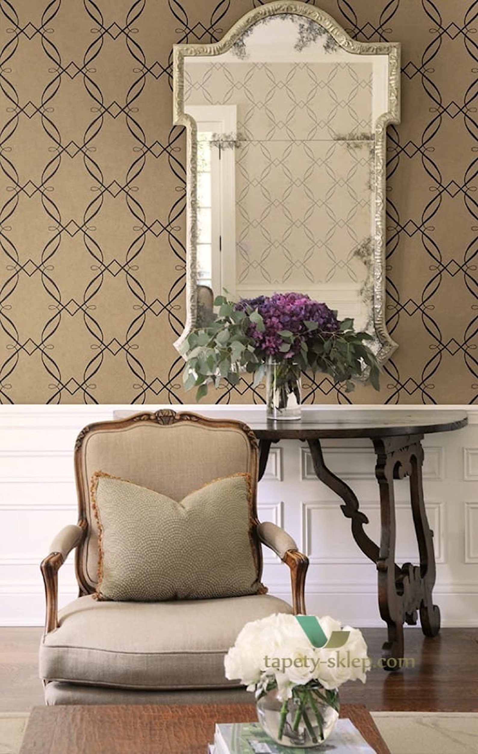 Scroll Trellis Wallpaper Paper and Ink by Wallquest LA30715 - Etsy