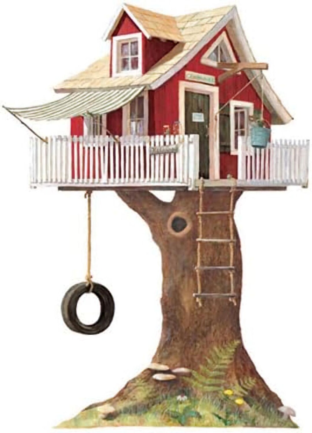 Red Treehouse Mural - York - 72" High X 52" Wide - KJ0340M - Etsy