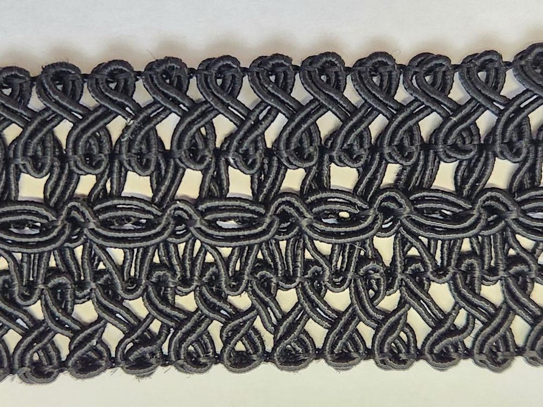 5 Yards 1 3/8" Black Double Twisted Loops Trim 1643 - Etsy