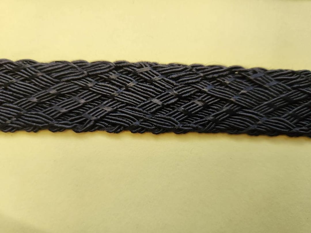 5 Yards 7/8" Black Flat Braided Trim 12378 - Etsy