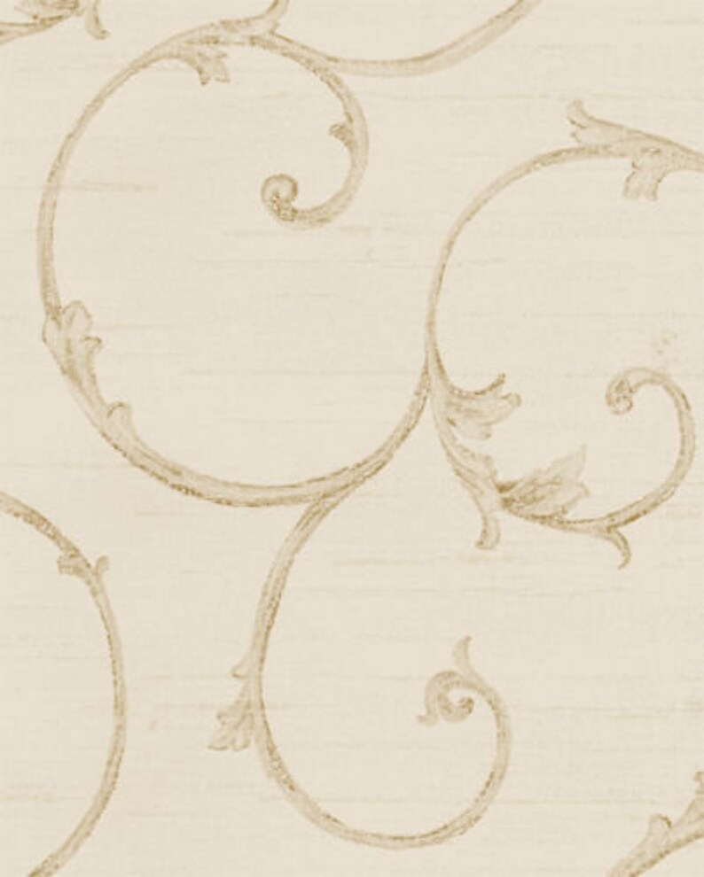 Nantucket Small Decorative Scroll Wallpaper in Parchment by York NK2149 ...