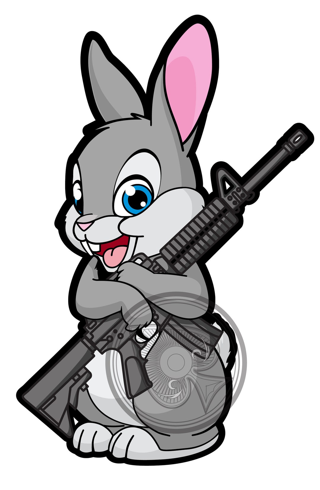 Thumper Rabbit With a Weapon - Vinyl Sticker 2.5 X 4.5 Inch - Etsy