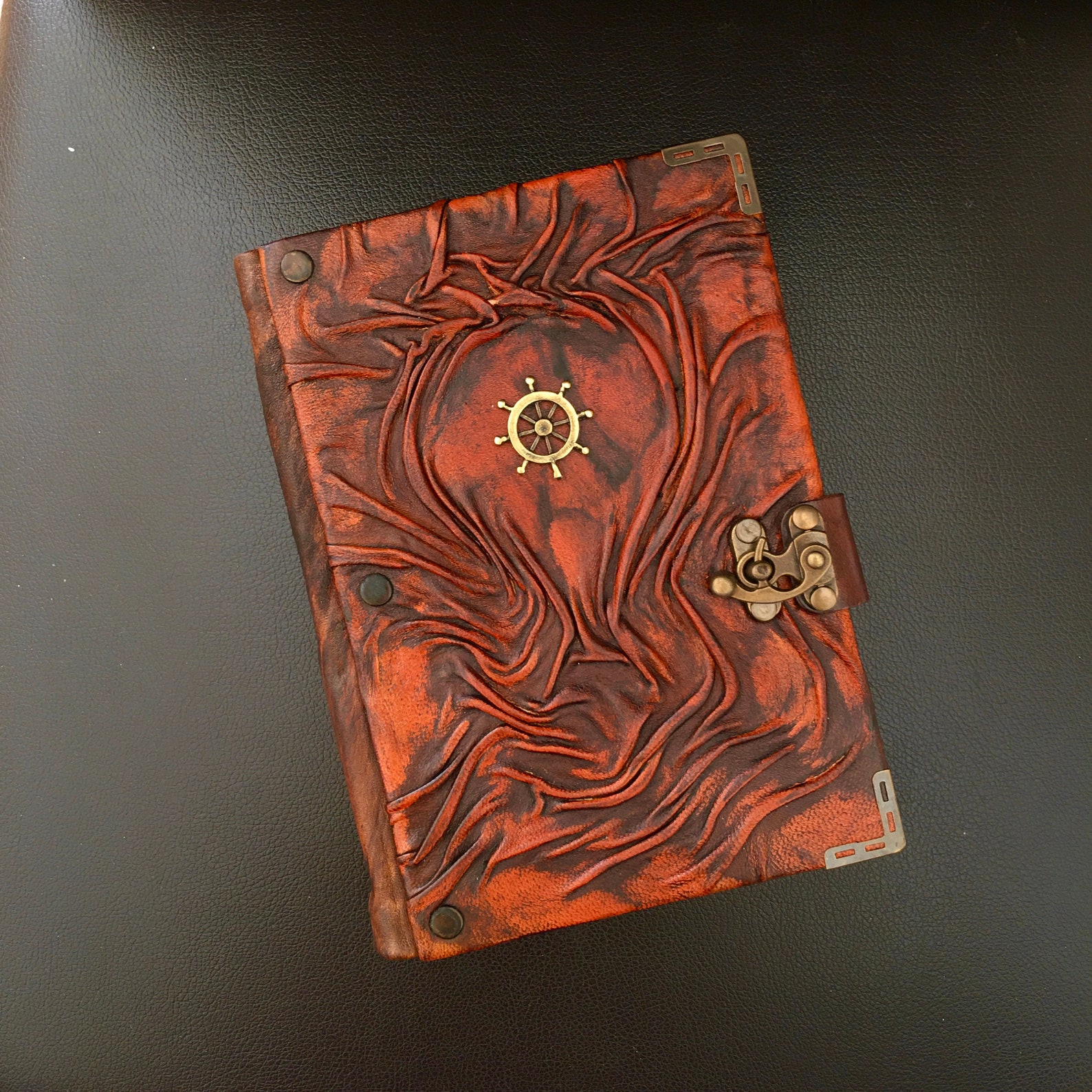 Leather Journal With Ship Wheel, Nautical Notebook, Gift for Sailors - Etsy