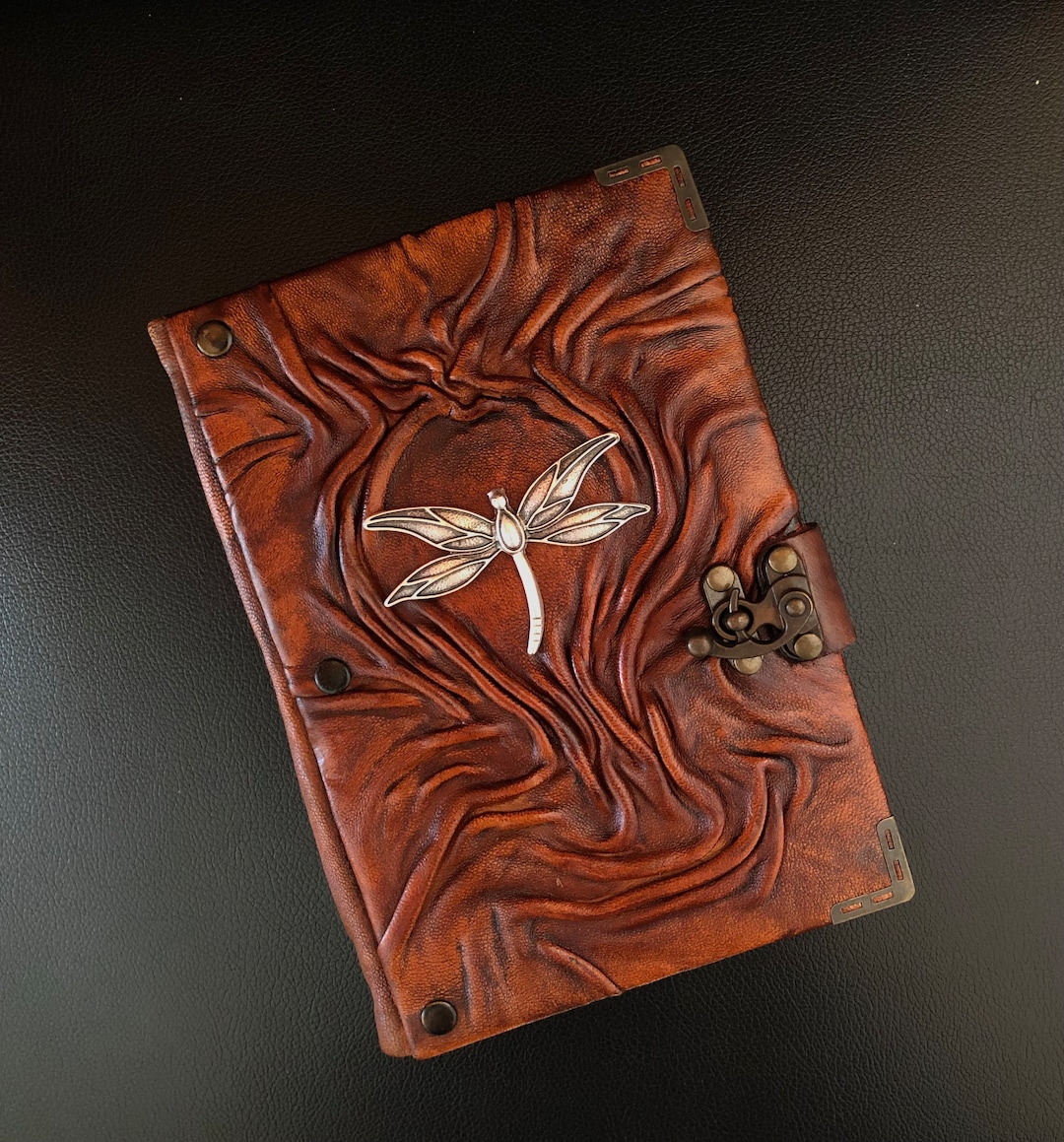 Dragonfly Journal, Leather Grimoire Journal - Etsy