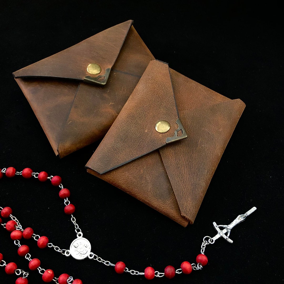 Bulk Leather Rosary Pouch, First Communion Gift, Church Wedding Favors ...