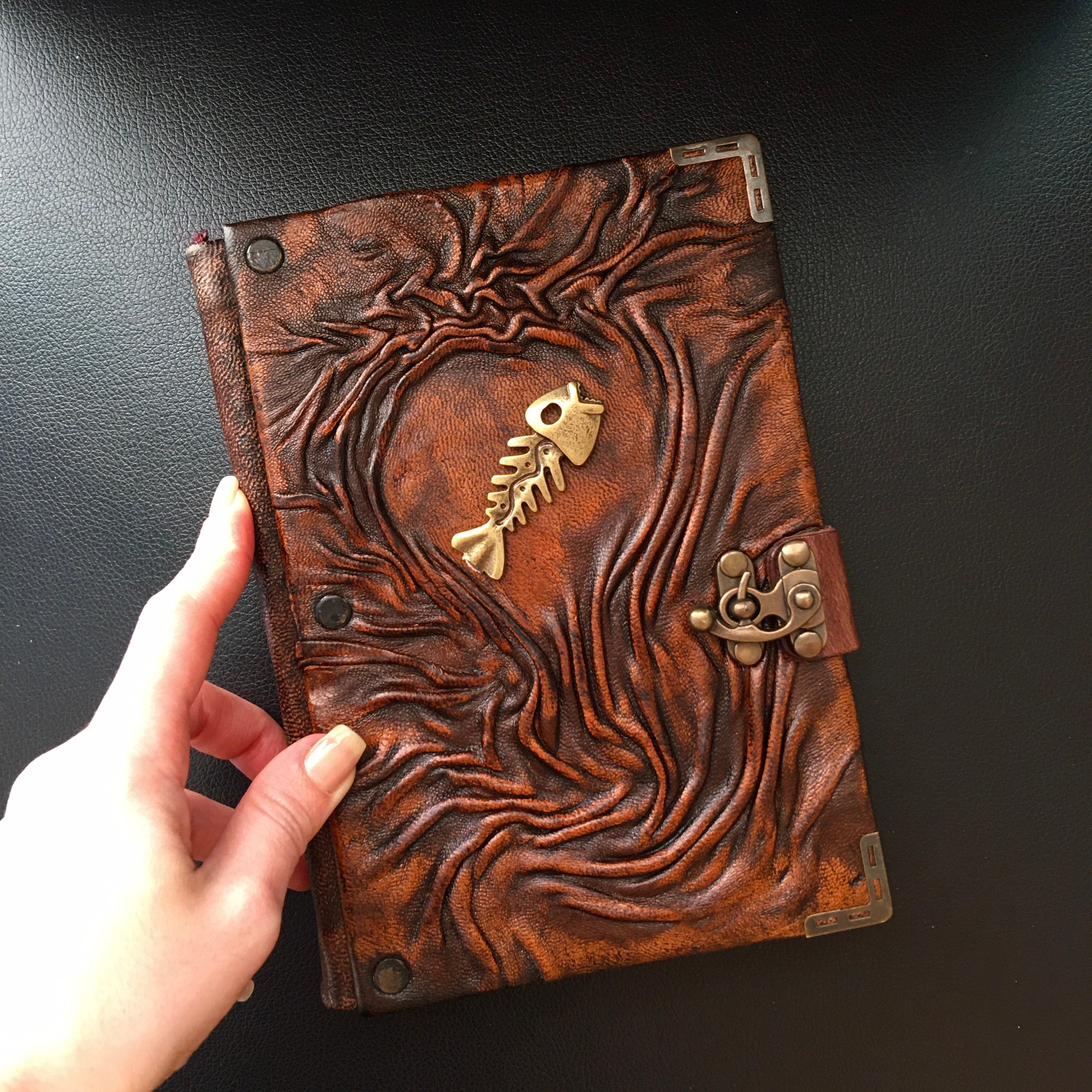 Fish Bone Journal Fisherman's Log Book Leather Fishing | Etsy