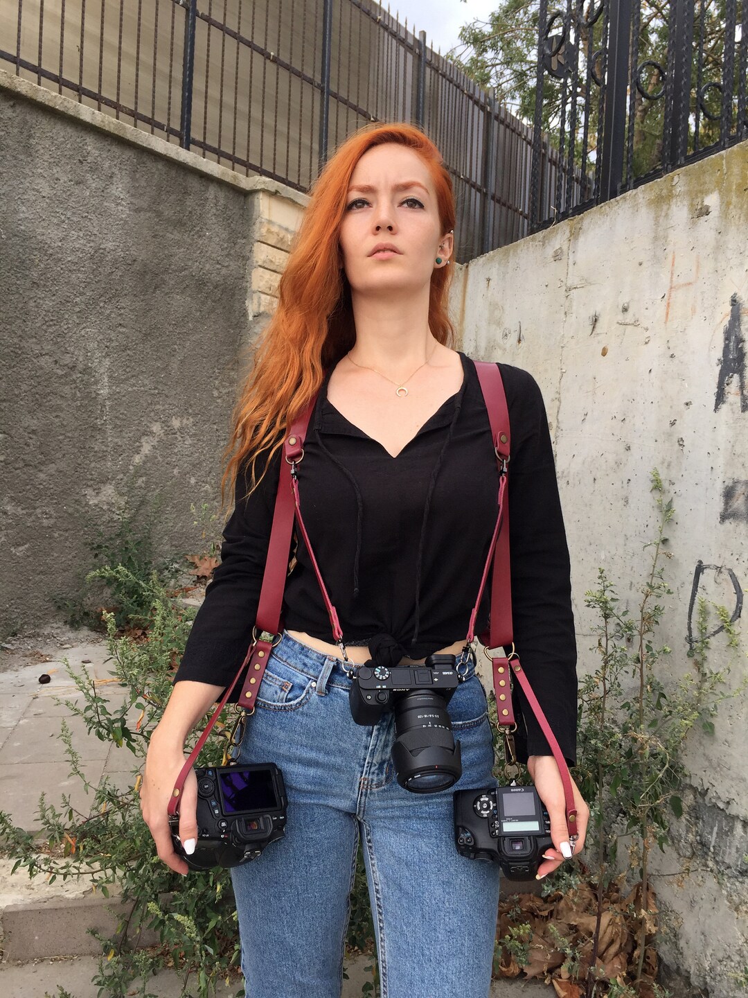 Leather Multi Camera Holster, DSLR Camera Harness, Personalized ...