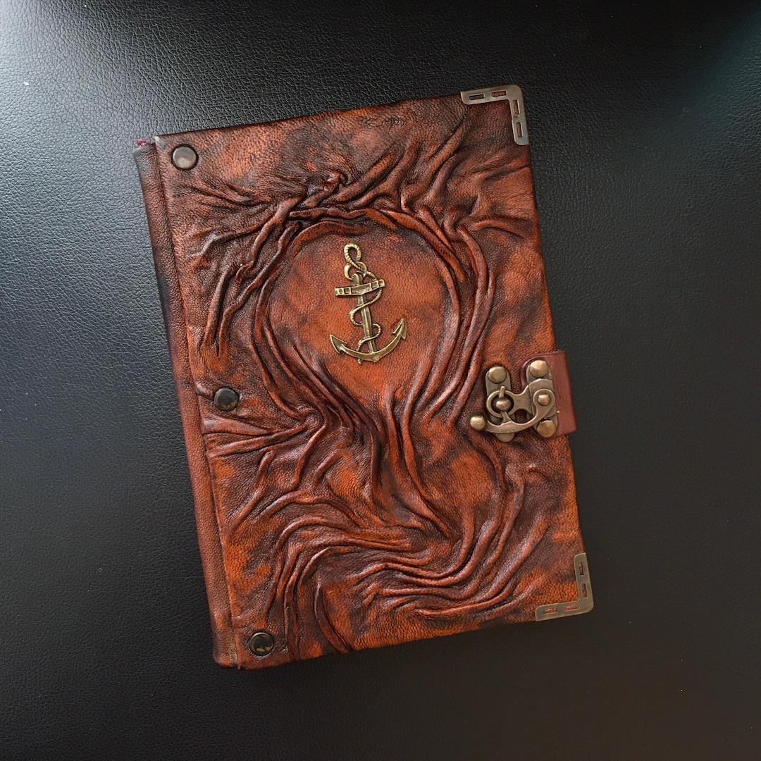 Personalized Leather Anchor Journal: Nautical Notebook, Captain's ...