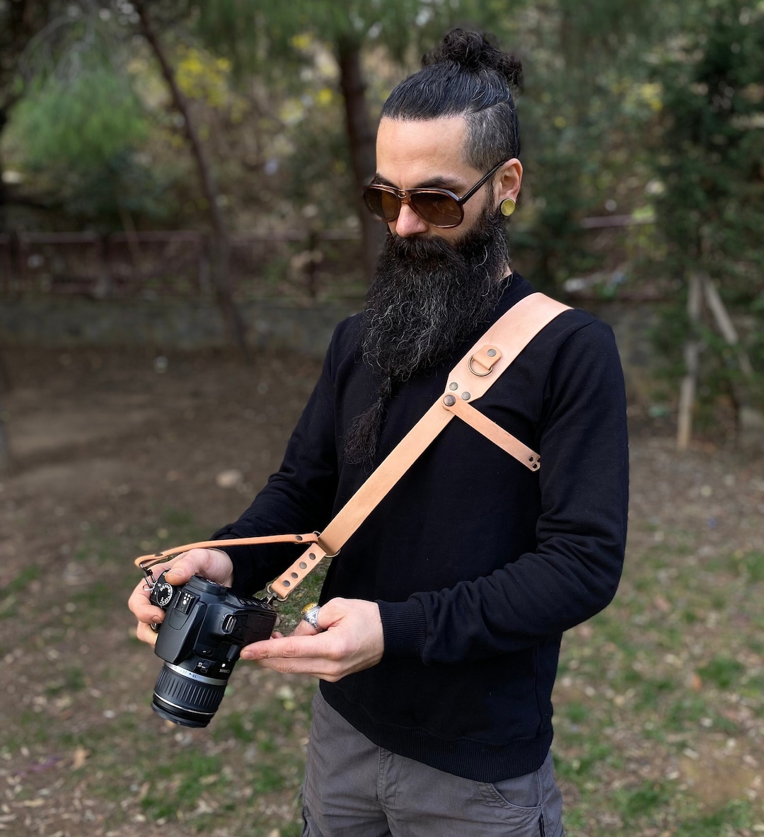 Leather Camera Strap, DSLR Holster, Stabilizer Strap, Natural - Etsy