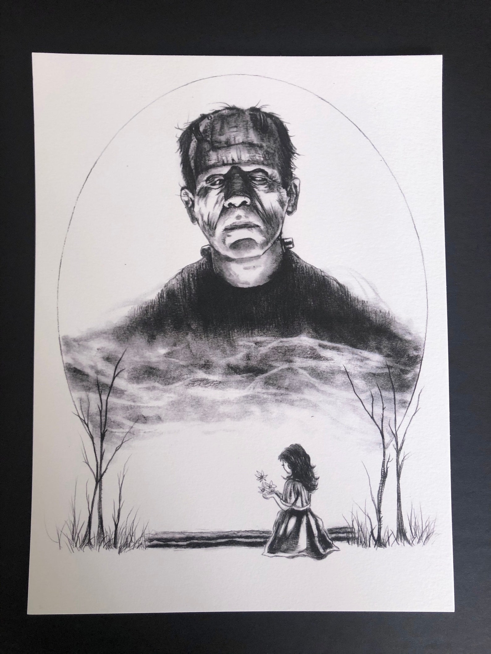 Frankenstein-dark Art Print, Gothic Horror, Movie Monsters, Victorian ...