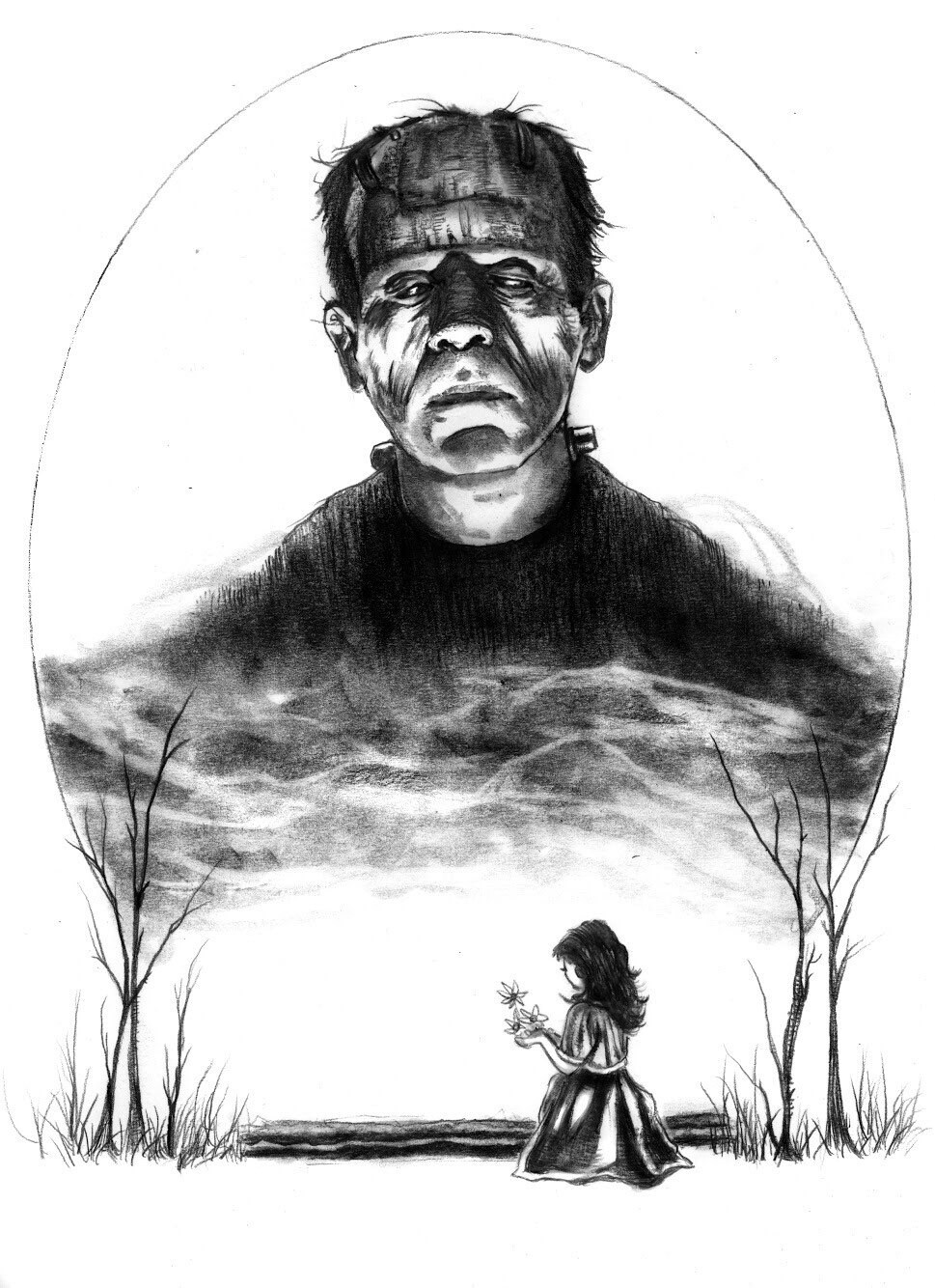 Frankenstein-dark Art Print Gothic Horror Movie Monsters | Etsy