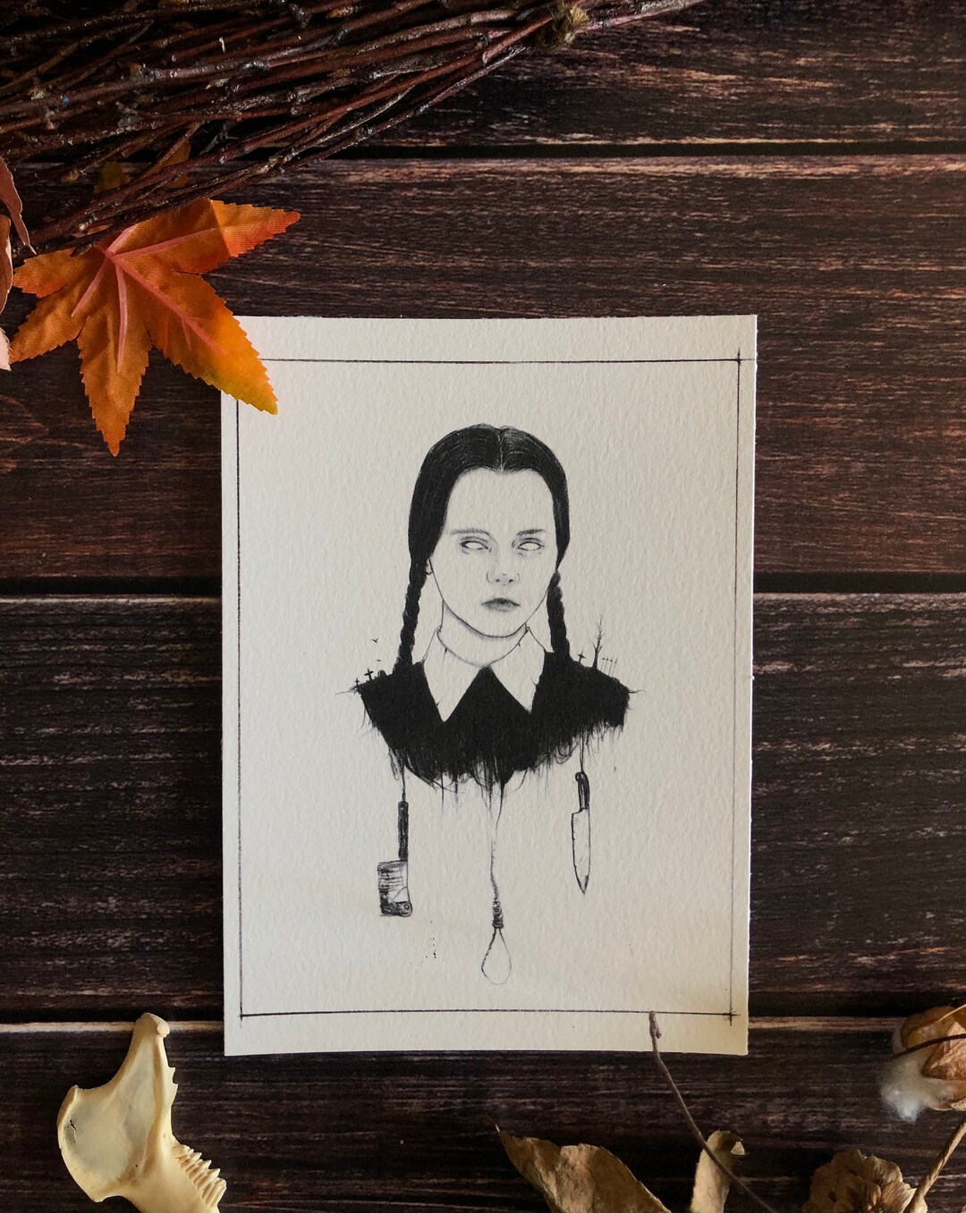 Wednesday Addams-8x10 Dark Art Print, Addams Family, Morticia and Gomez ...