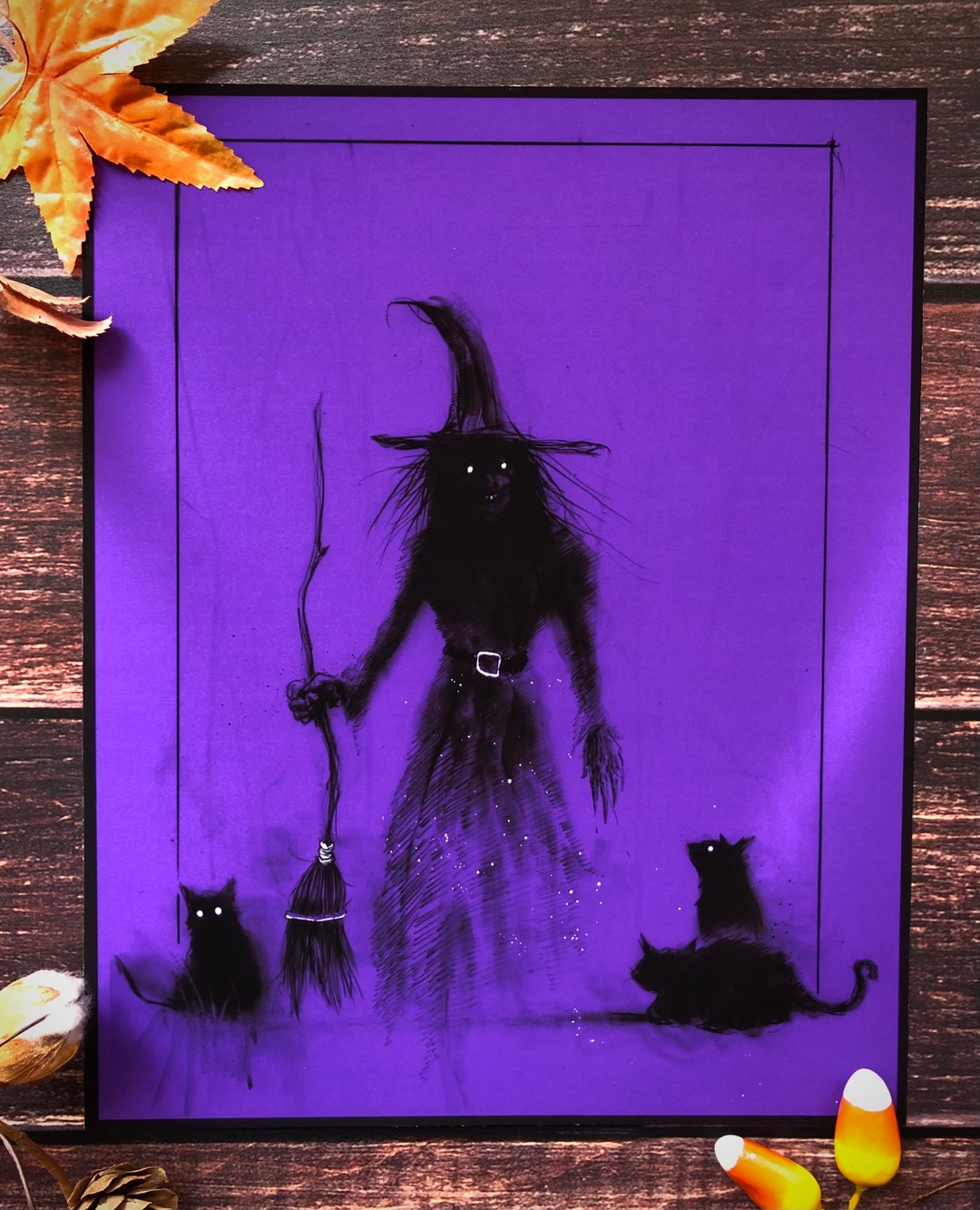 Witch Familiar-8x10 Fine Art Print, Witchcraft, Black Cat, Surrealism ...