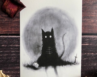 Yule Cat jólaköttur Art Print Greeting Card Yule Cat - Etsy Hong Kong