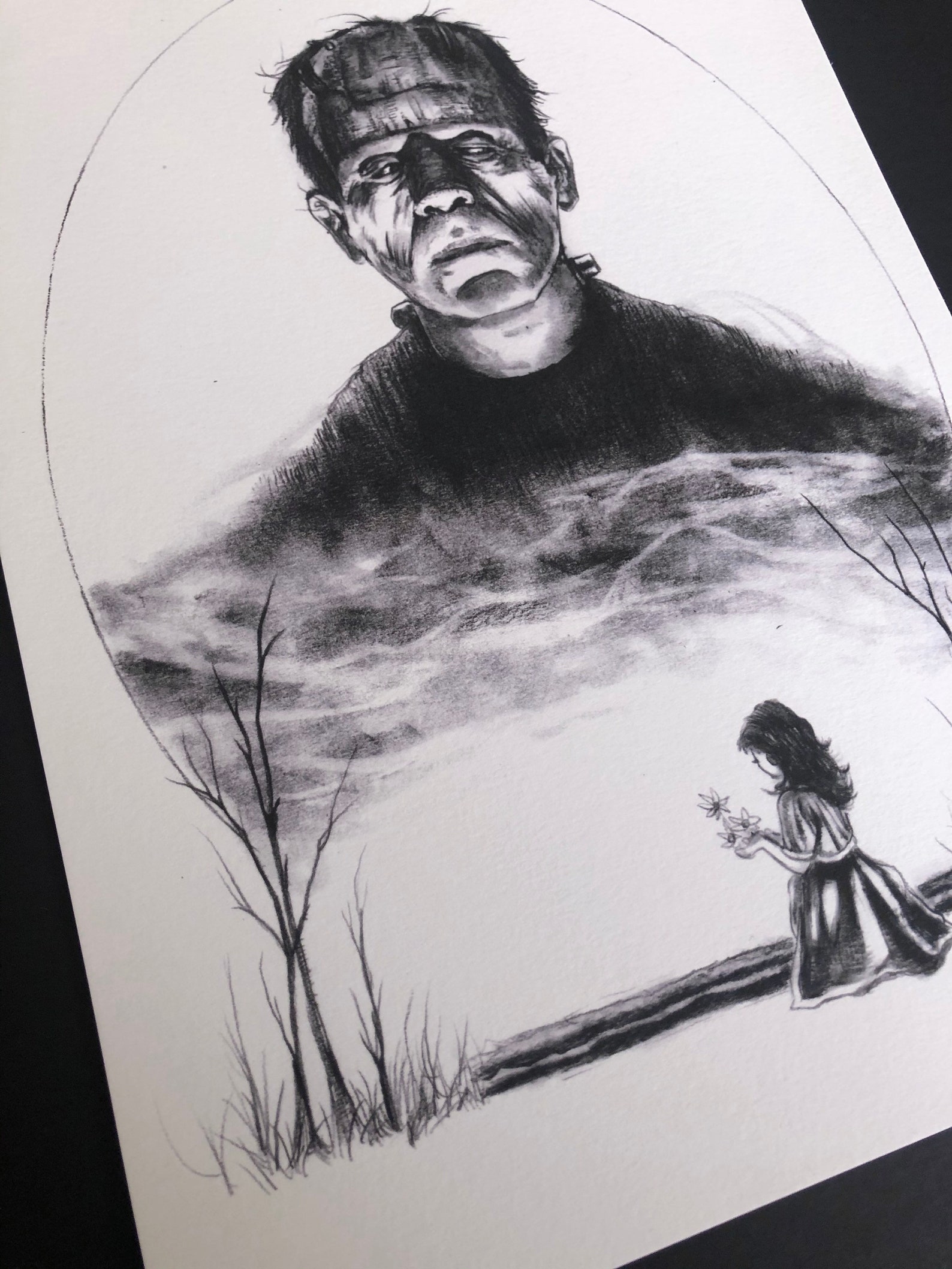 Frankenstein-dark Art Print, Gothic Horror, Movie Monsters, Victorian ...