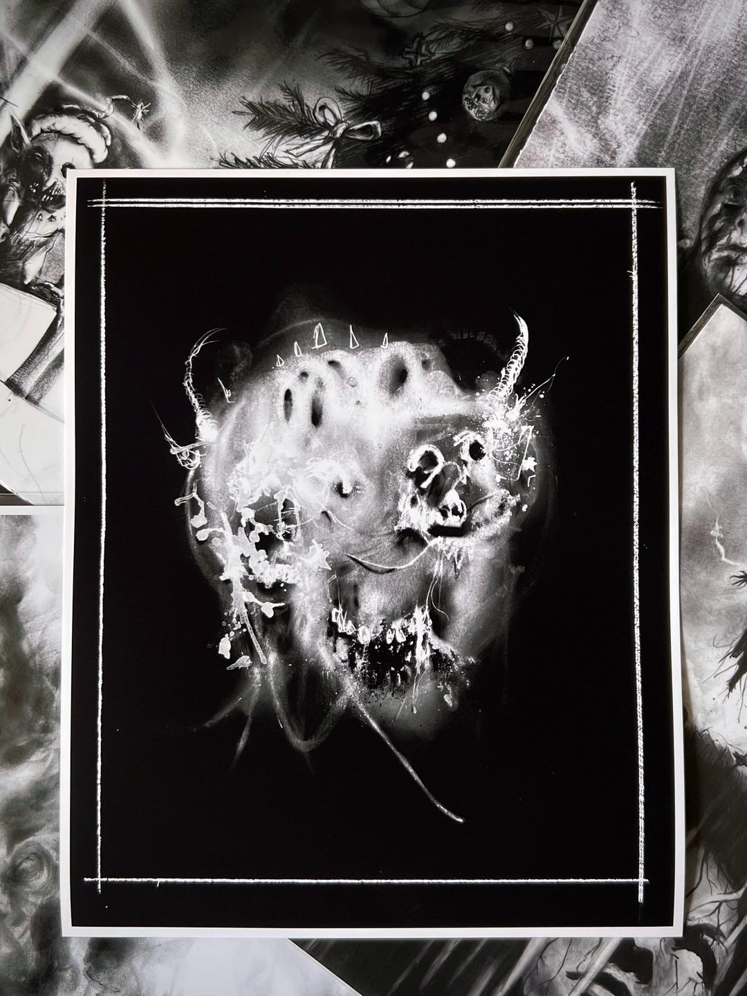 Berith Demon Wall Art- Dark Art Xray Art, Baphomet Poste, Wall Hanging ...