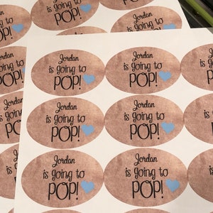 She's Gonna POP, She's Going to POP, Stickers, Baby Shower Popcorn ...