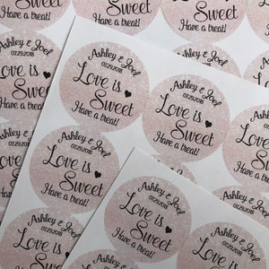 Love is Sweet, Love is Sweet Stickers, Wedding Stickers, Custom ...