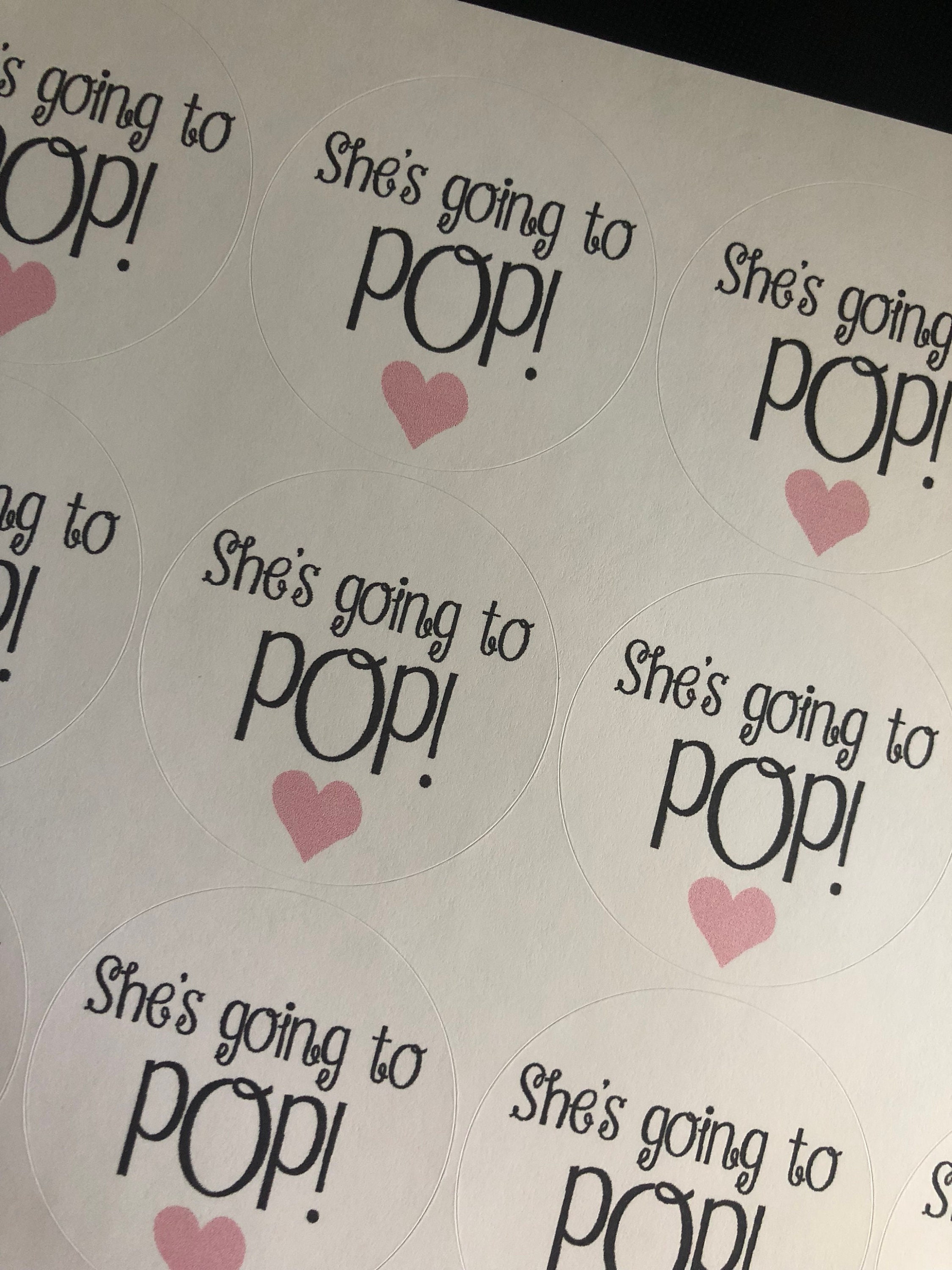 She's Going to Pop Stickers, Custom Stickers, Baby Shower, Baby Shower ...