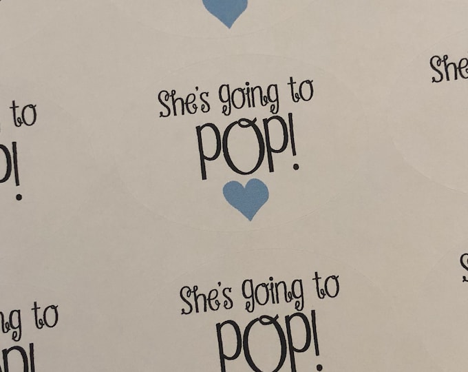 Going to Pop Stickers, Baby Shower Stickers, Popcorn Labels, Baby ...