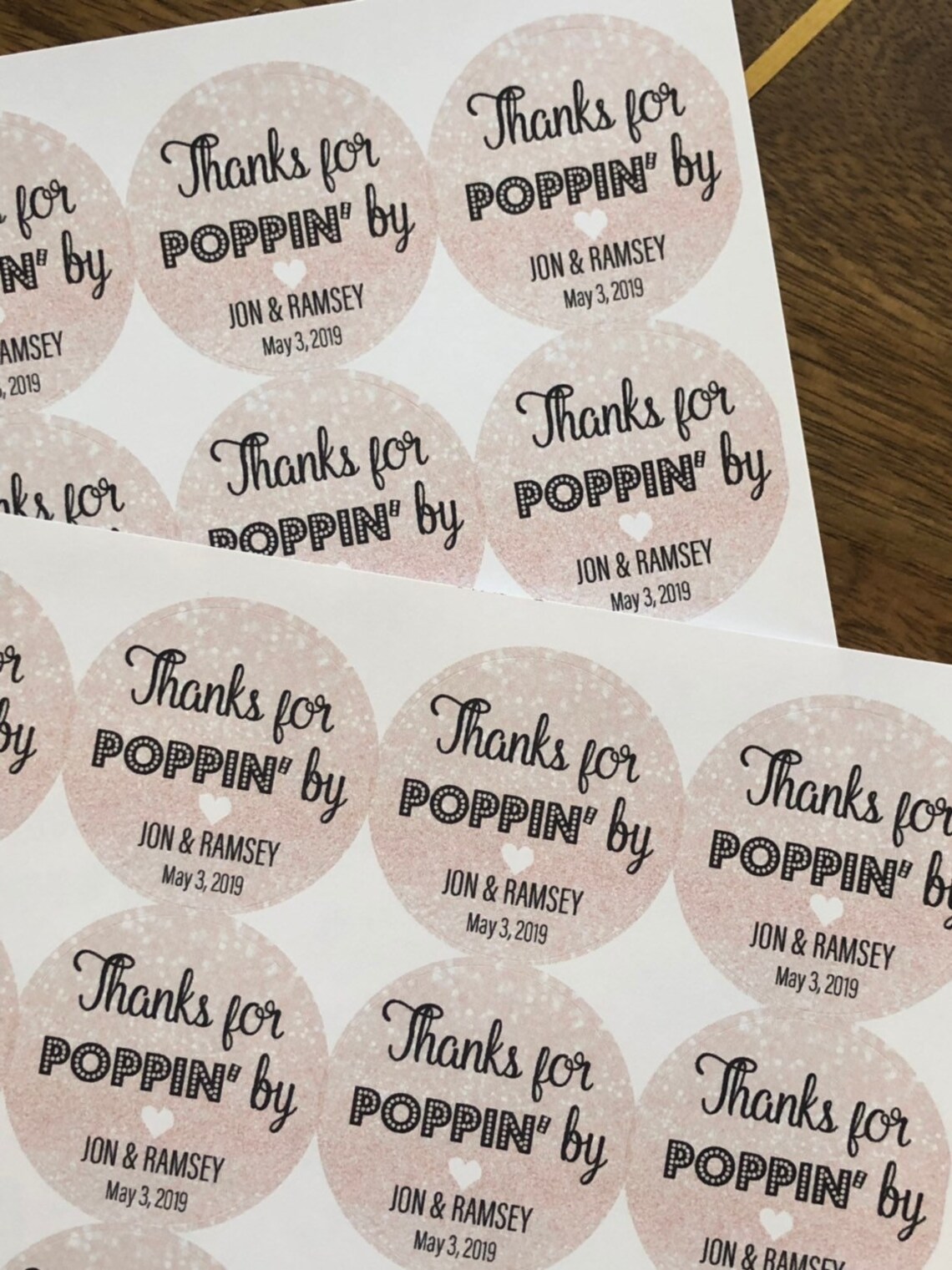 Thanks for Popping by Wedding Stickers Custom Stickers | Etsy