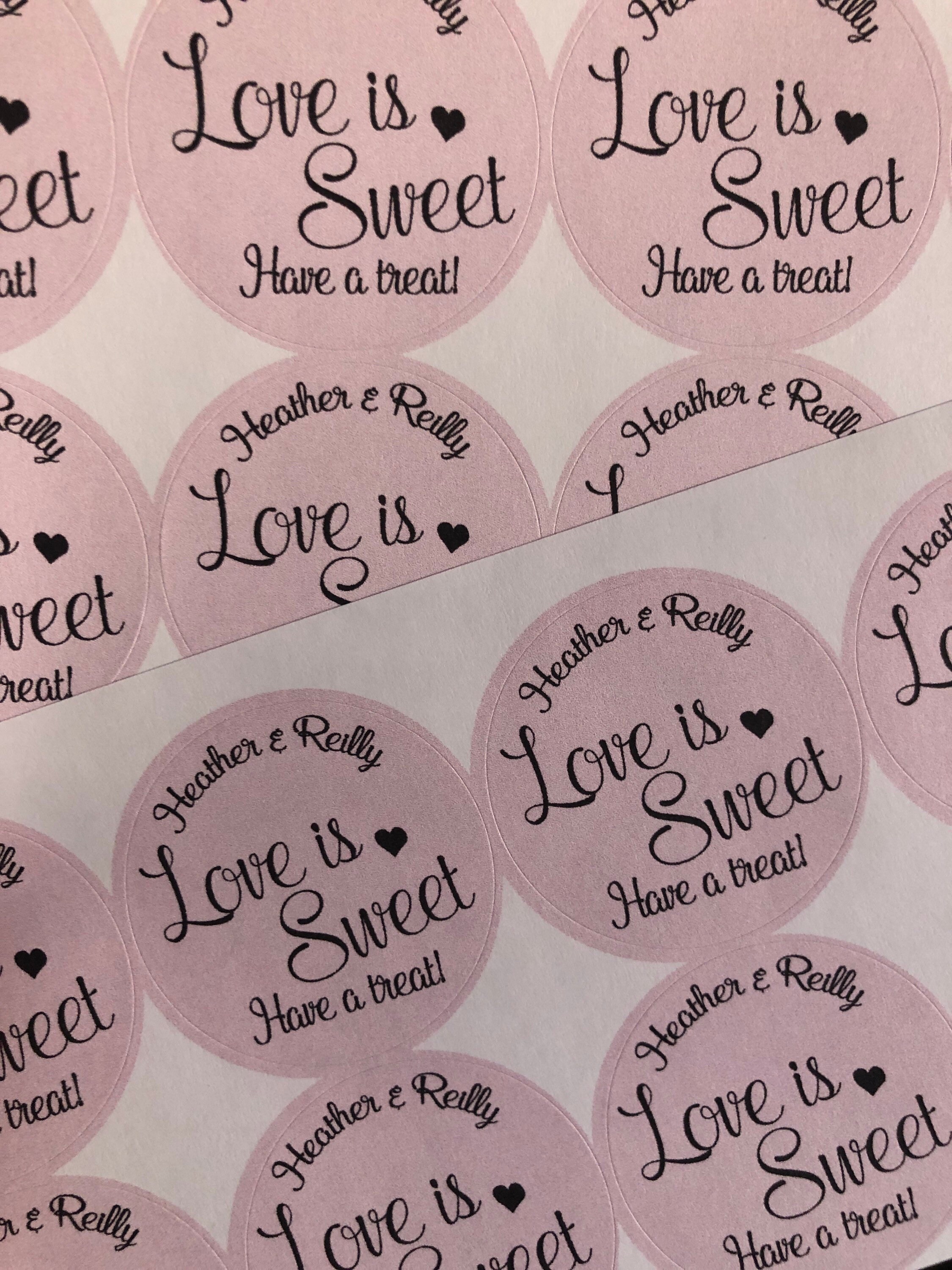Wedding Favors Love is Sweet Wedding Favor Stickers Custom | Etsy