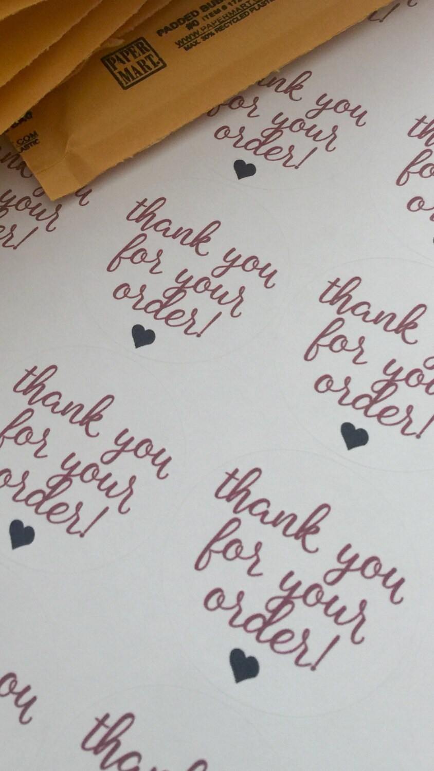 Thank You Stickers Thanks for Your Order Custom Stickers - Etsy
