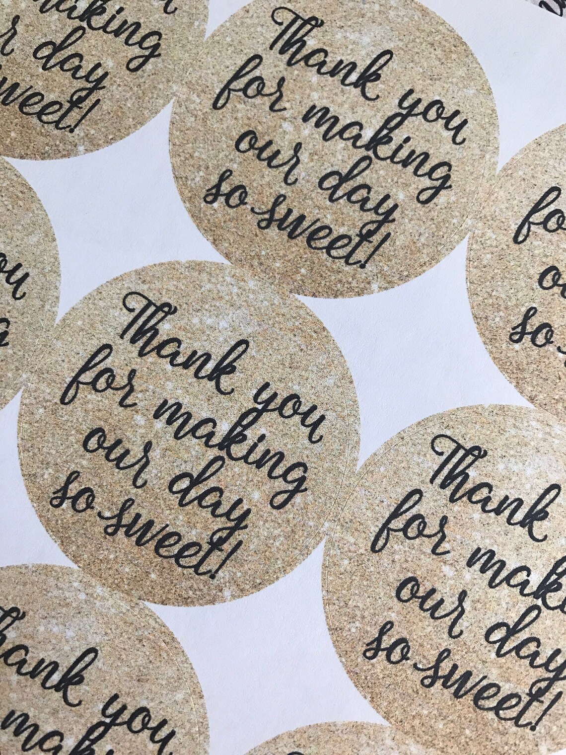 Thank You Stickers, Thanks for Making Our Day so Sweet, Custom Stickers ...