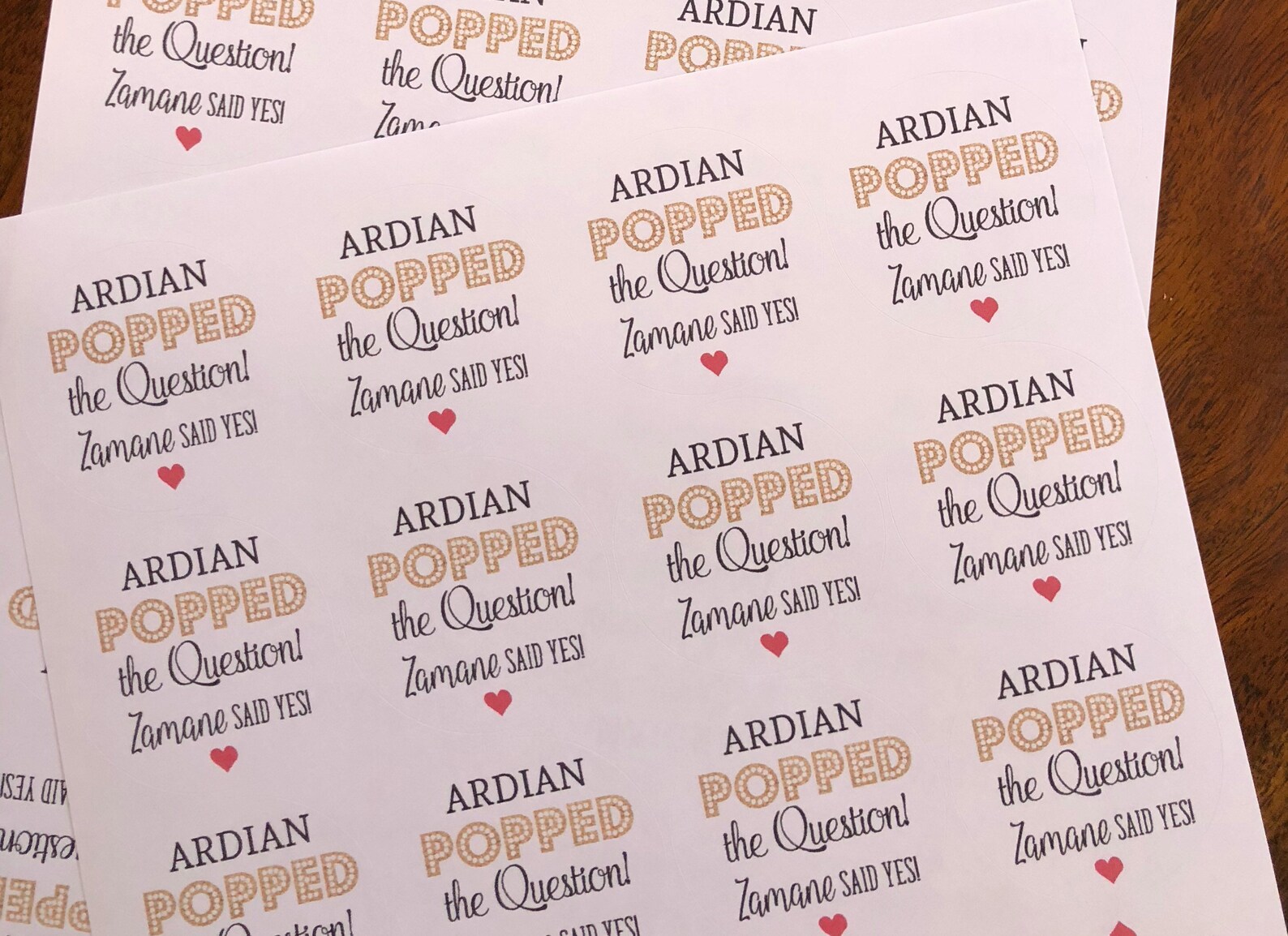 Bachelorette Stickers, He Popped the Question, Wedding Stickers ...