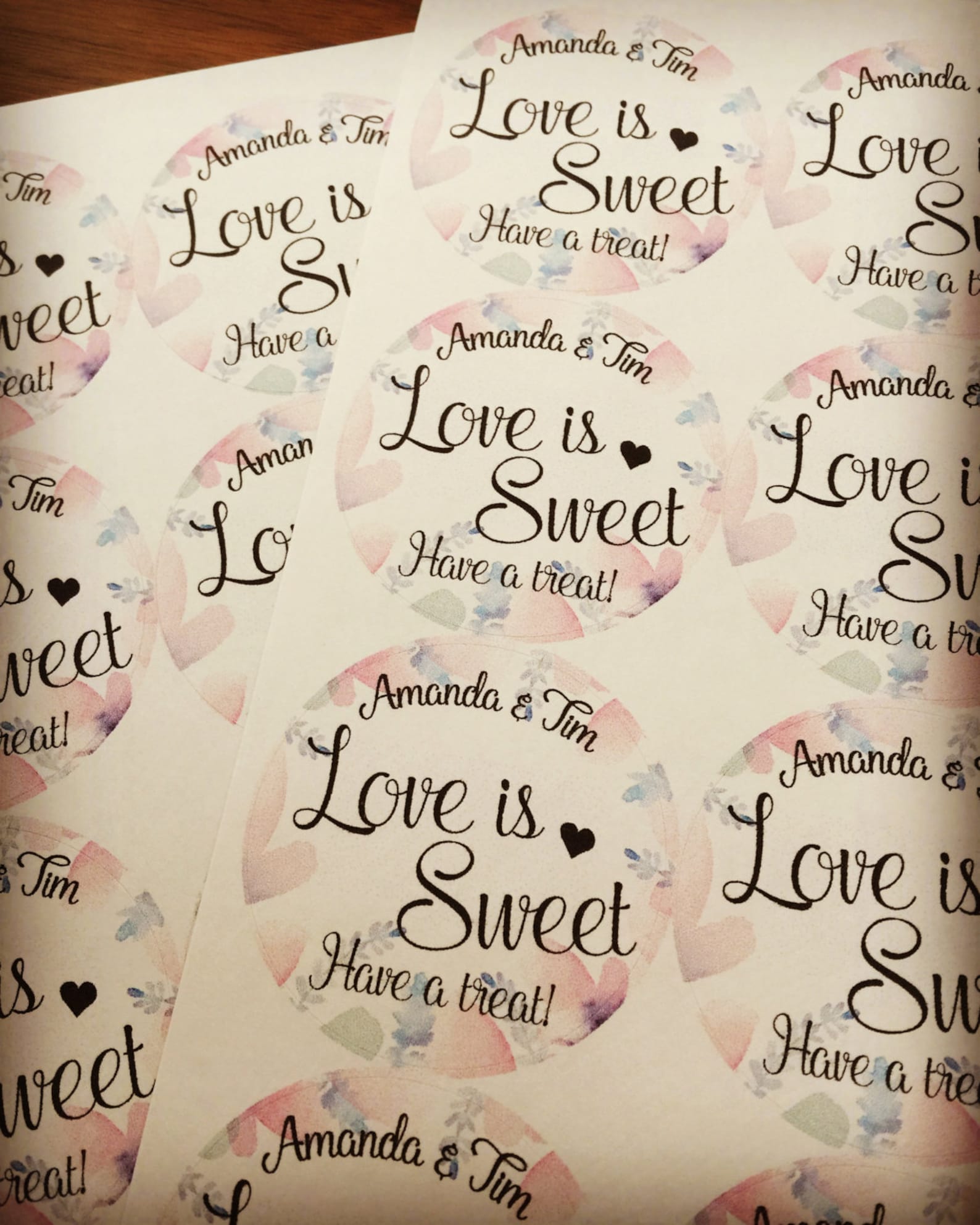 Wedding Favors, Love is Sweet, Wedding Favor Stickers, Custom Stickers ...
