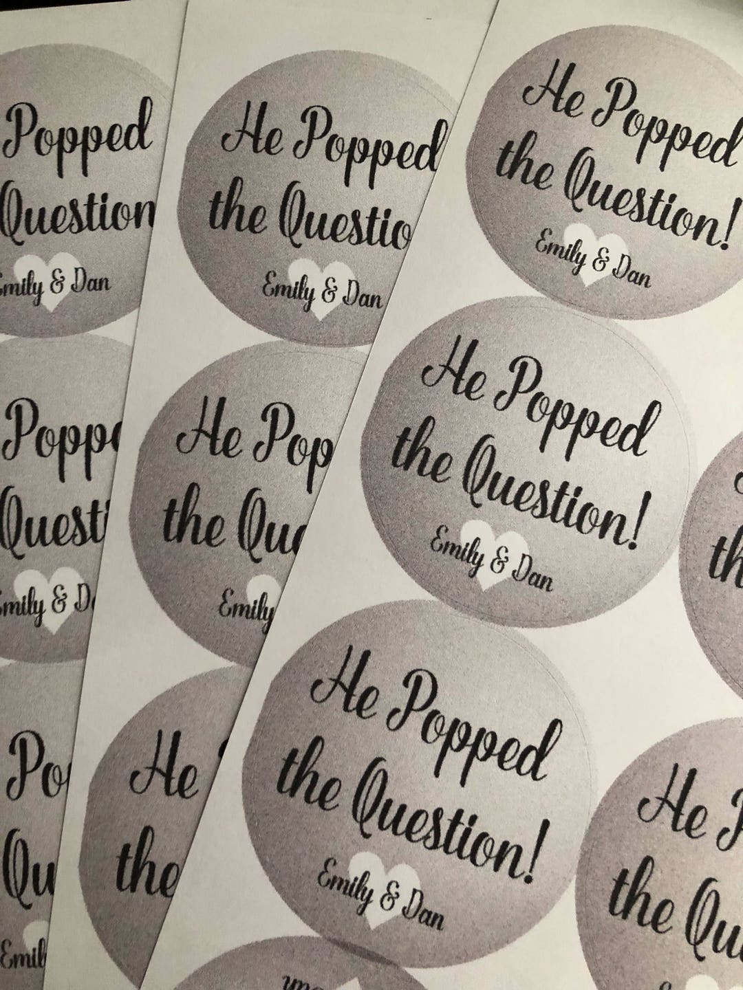 Bachelorette Stickers, He Popped the Question, Wedding Stickers ...