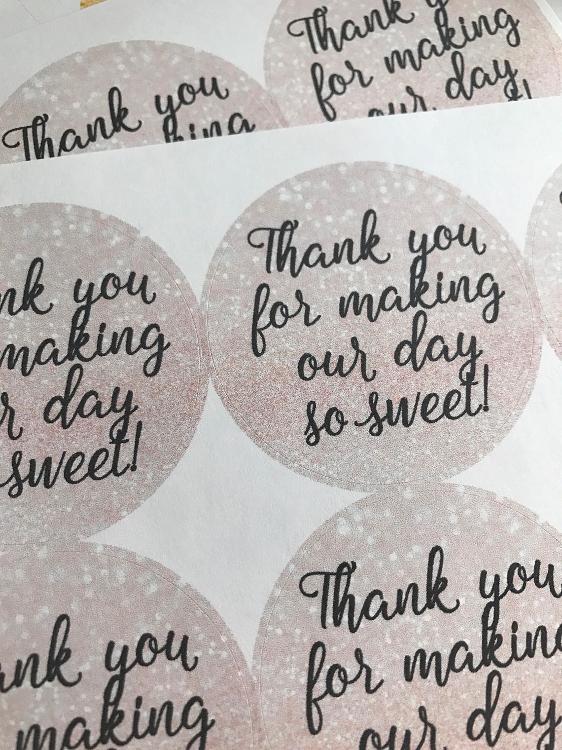 Thank You Stickers, Thanks for Making Our Day so Sweet, Custom Stickers ...