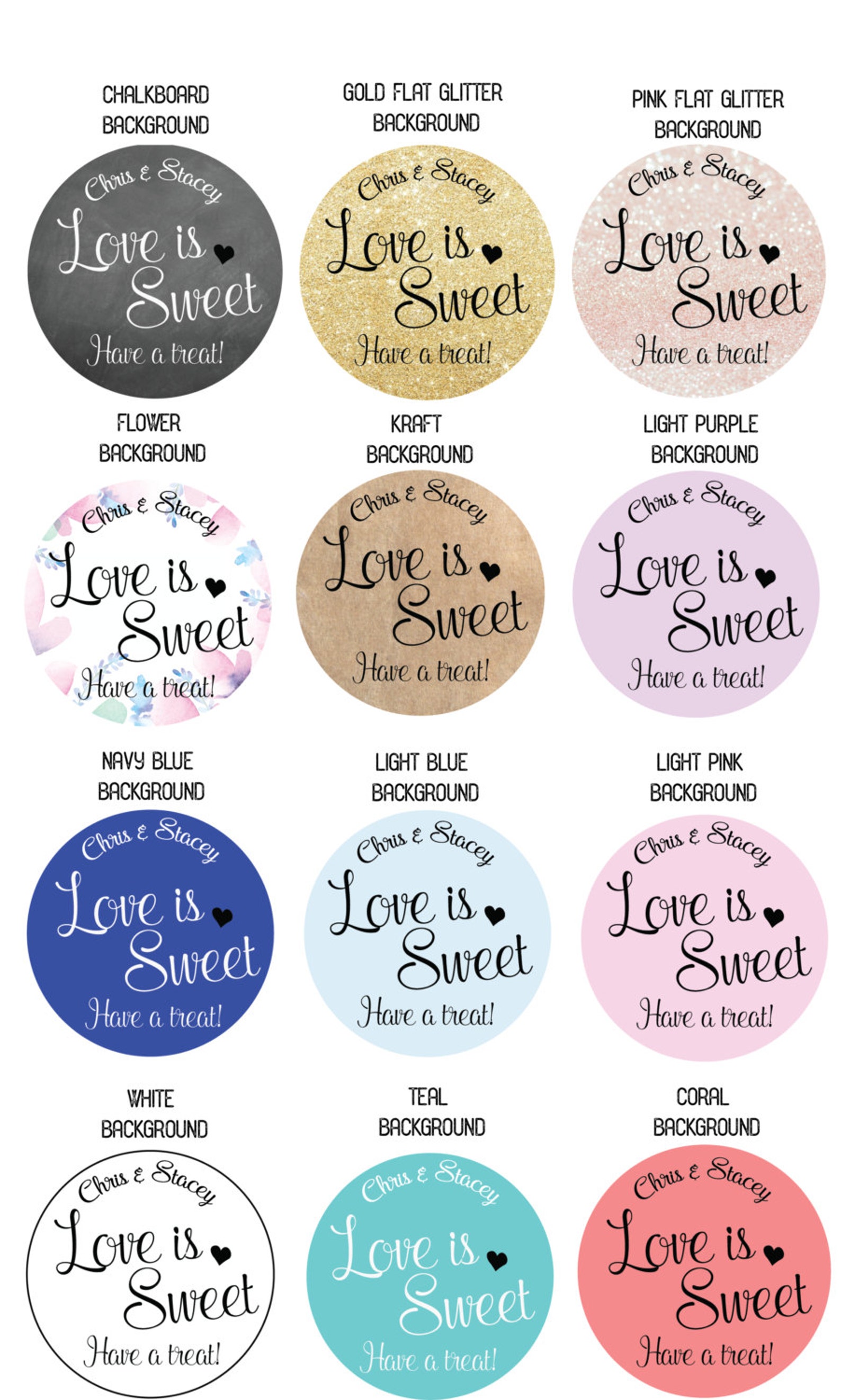 Wedding Favors, Love is Sweet, Wedding Favor Stickers, Custom Stickers ...