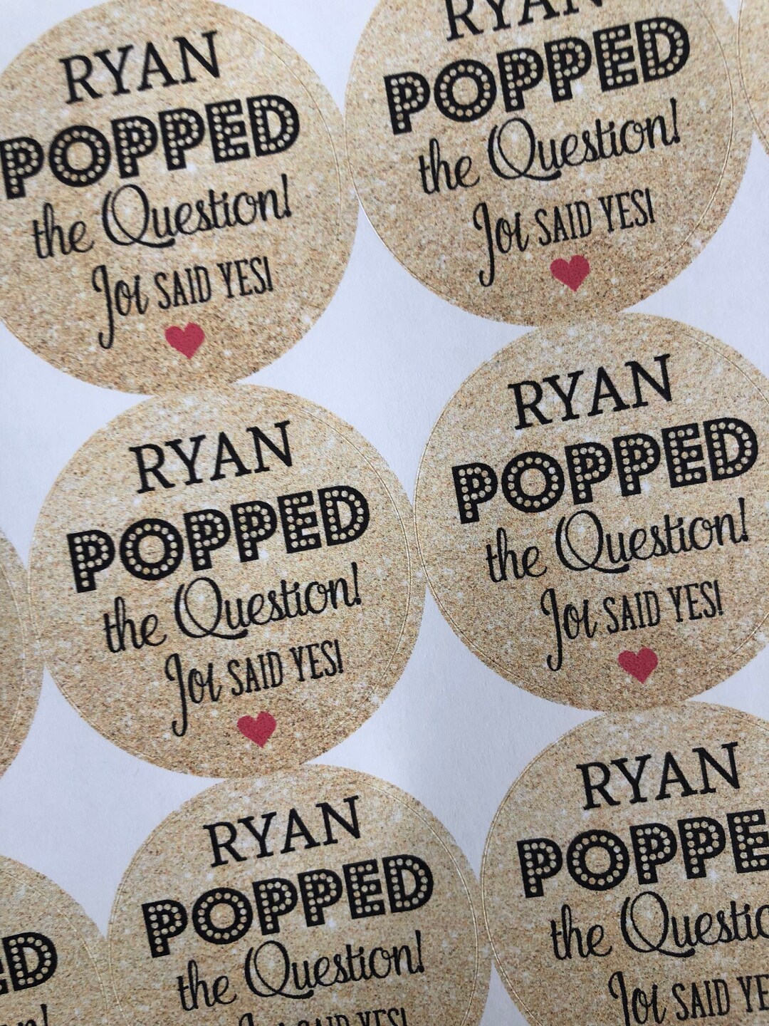 Bachelorette Stickers, He Popped the Question, Wedding Stickers ...