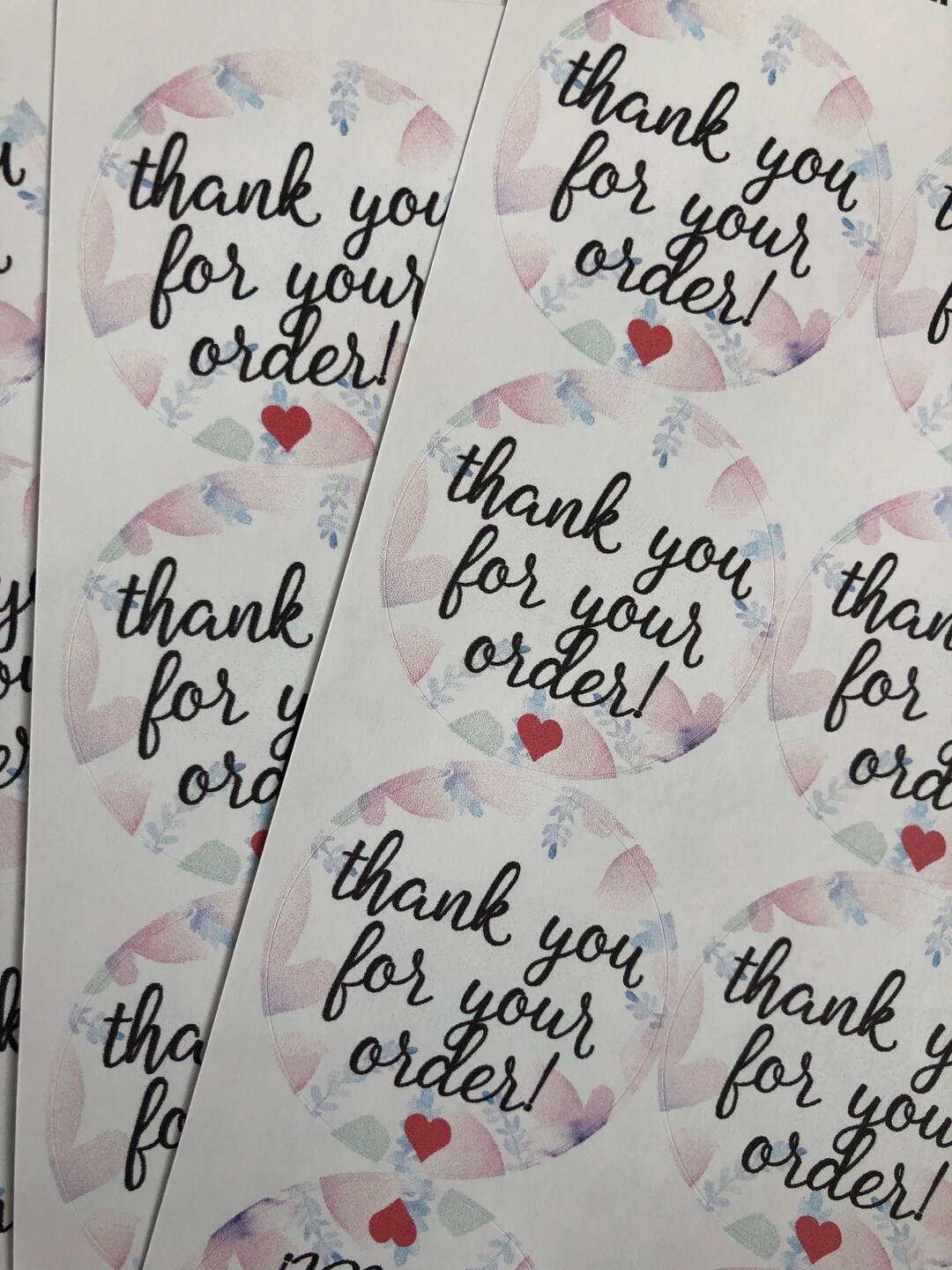 Thank You Stickers, Thanks for Your Order, Custom Stickers, Custom ...